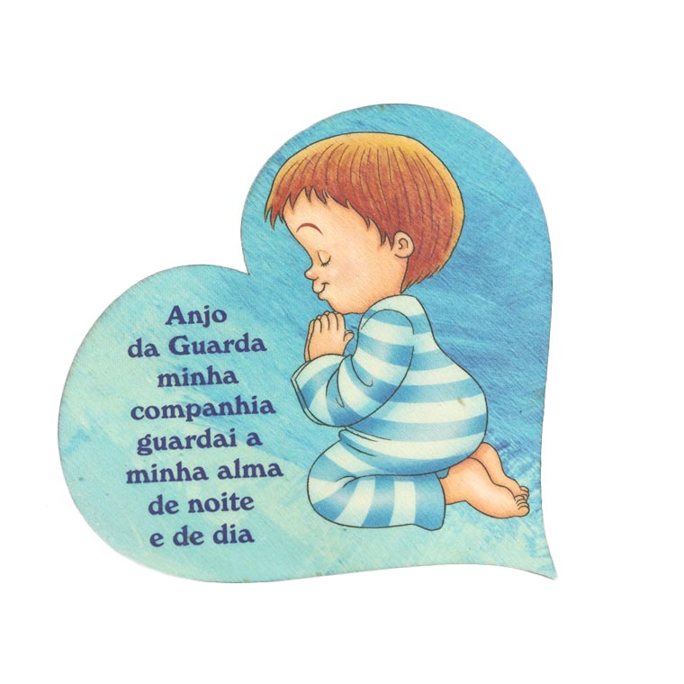 Placa com Anjinho da Guarda e oração