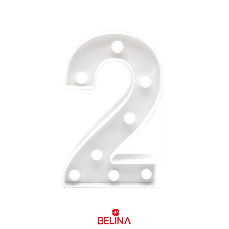 Numero Con Luz Led 2- Belina Cotillón