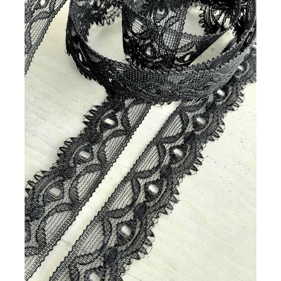 Encaje negro 22mm por metro
