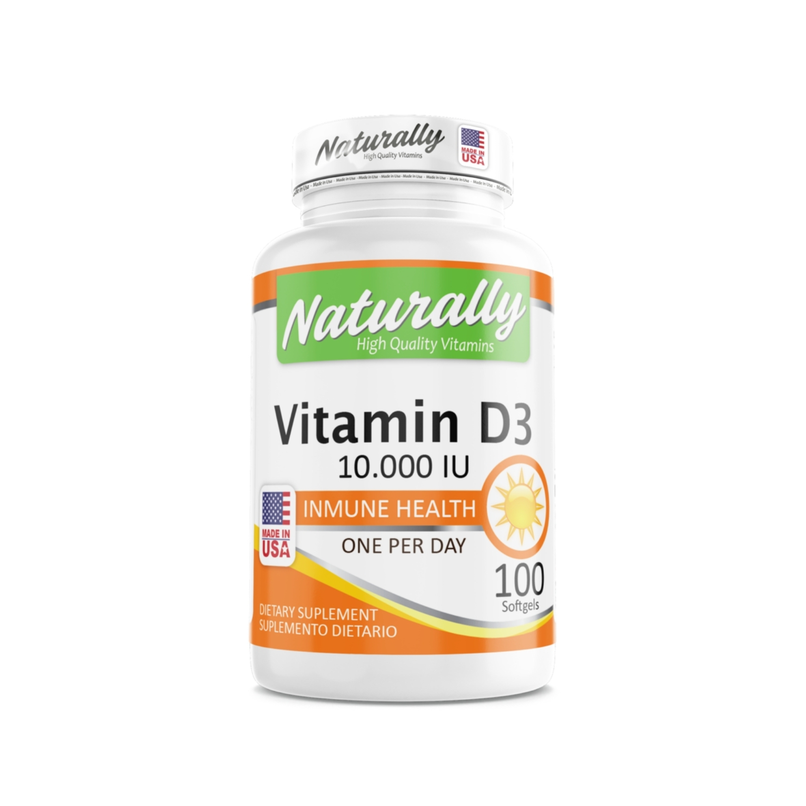 VITAMINA D3 10.000 IU (100 SOFTGELS) - Sistema Inmune, Mú...