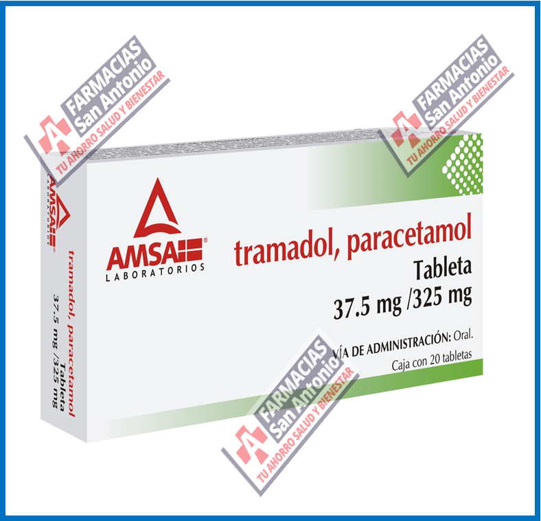 tramadol , paracetamol 37.5 mg / 325 mg 20 tabletas