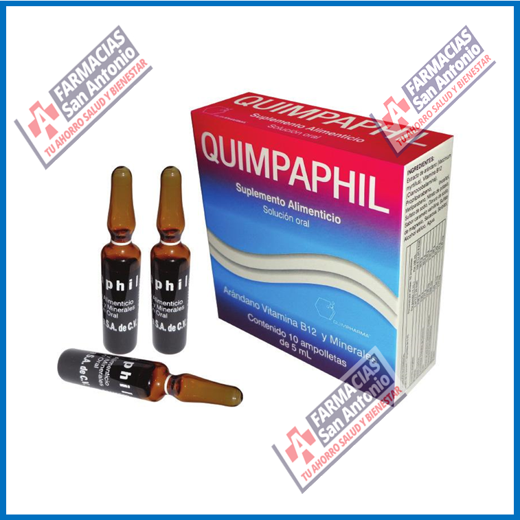 QUIMPAPHIL CAJA CON 10 AMPOLLETAS DE 5 ML PROMOCIÓN