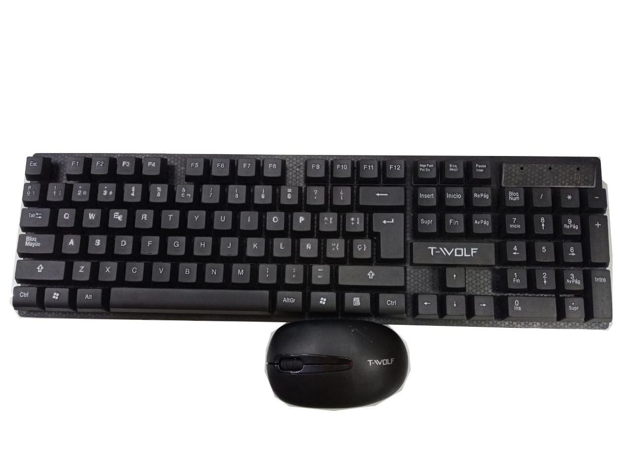 Kit Teclado + Mouse Inalámbrico Negro T-Volf TF100