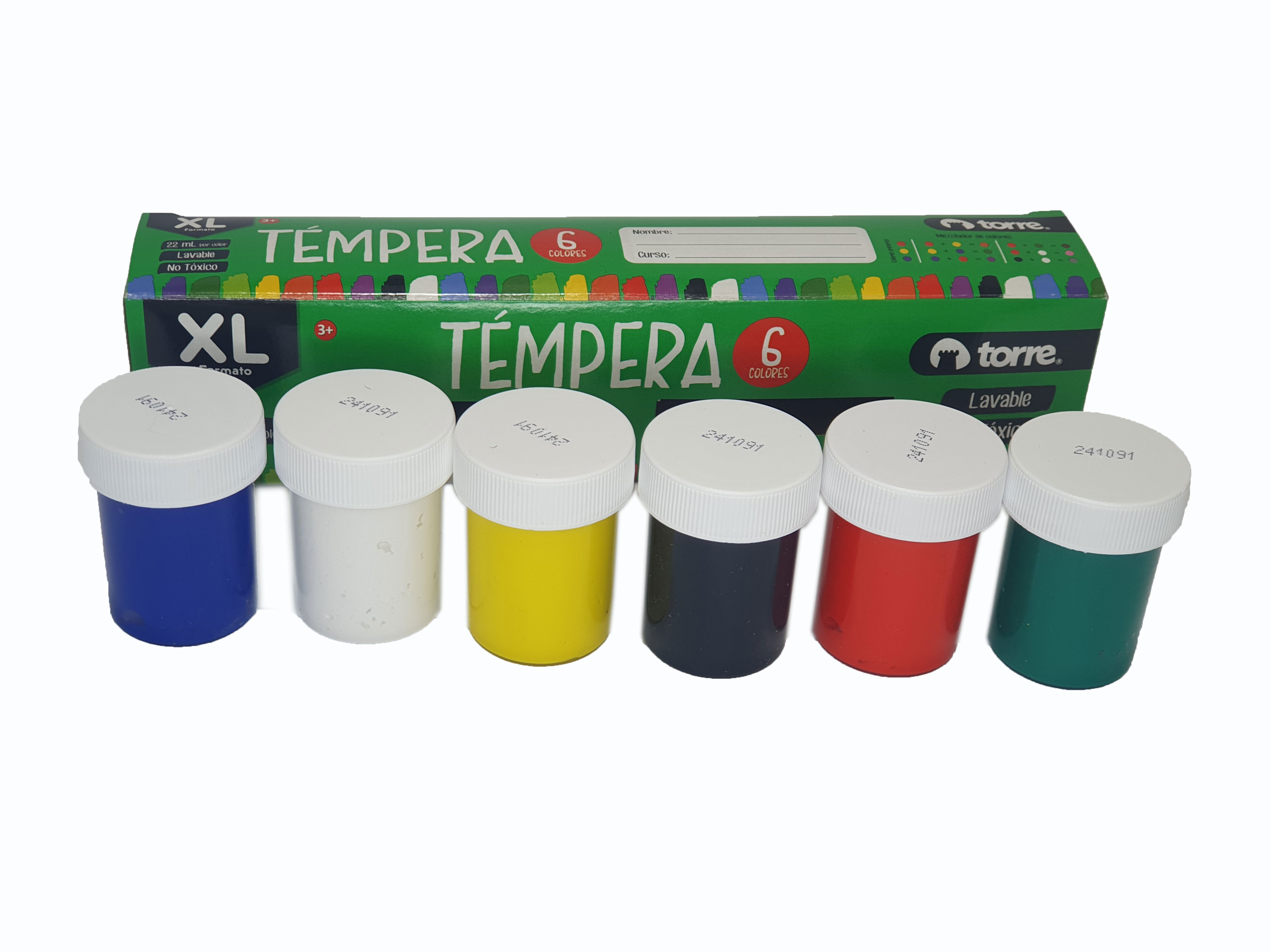 Tempera torre XL 6 colores lavable