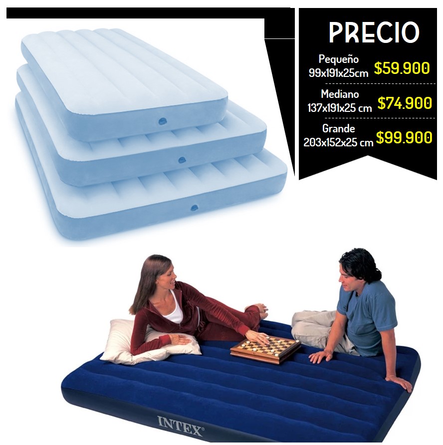 Colchon inflable intex afelpado para mejor dormir camping...