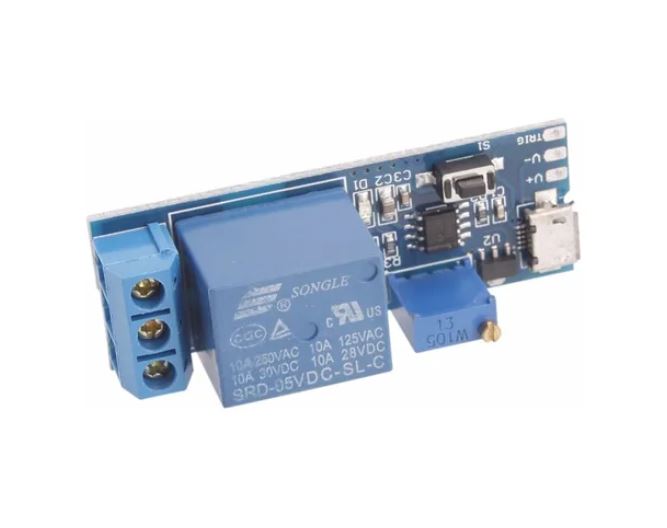 TEMPORIZADOR CON RELE DE 0-24 SEGUNDOS MICRO USB