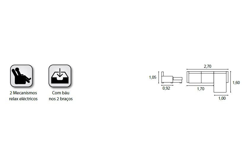 Sofá + Chaise Longue Deryl