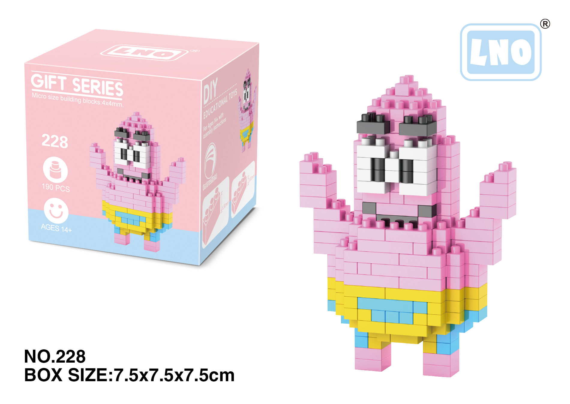Nano Blocks Patricio Bob Esponja (tipo Lego 190 Piezas)