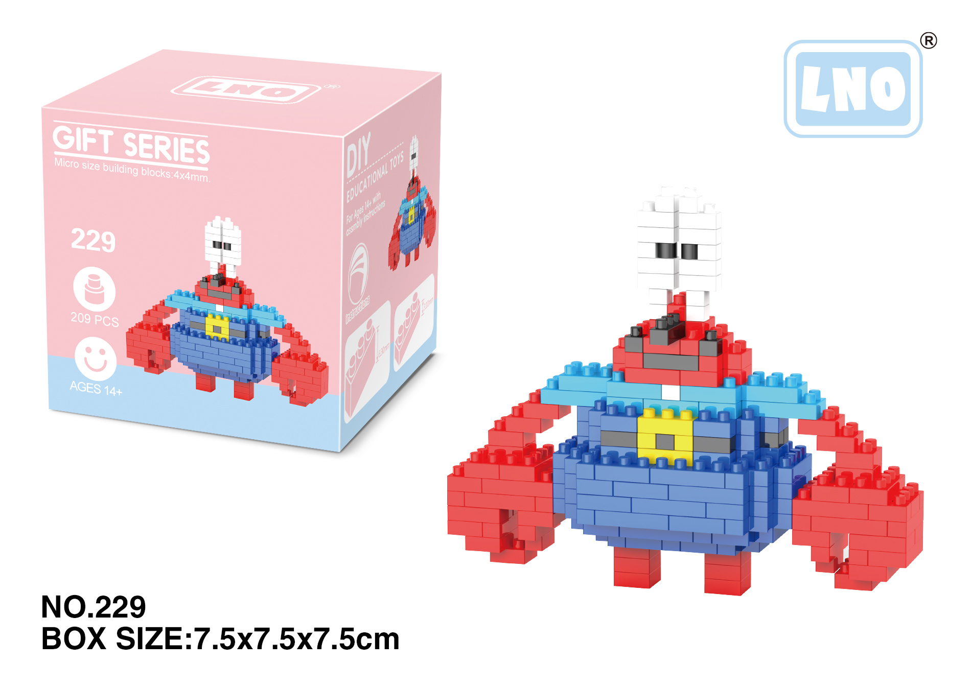 Nano Blocks Cangrejo Bob Esponja (tipo Lego 229 Piezas)