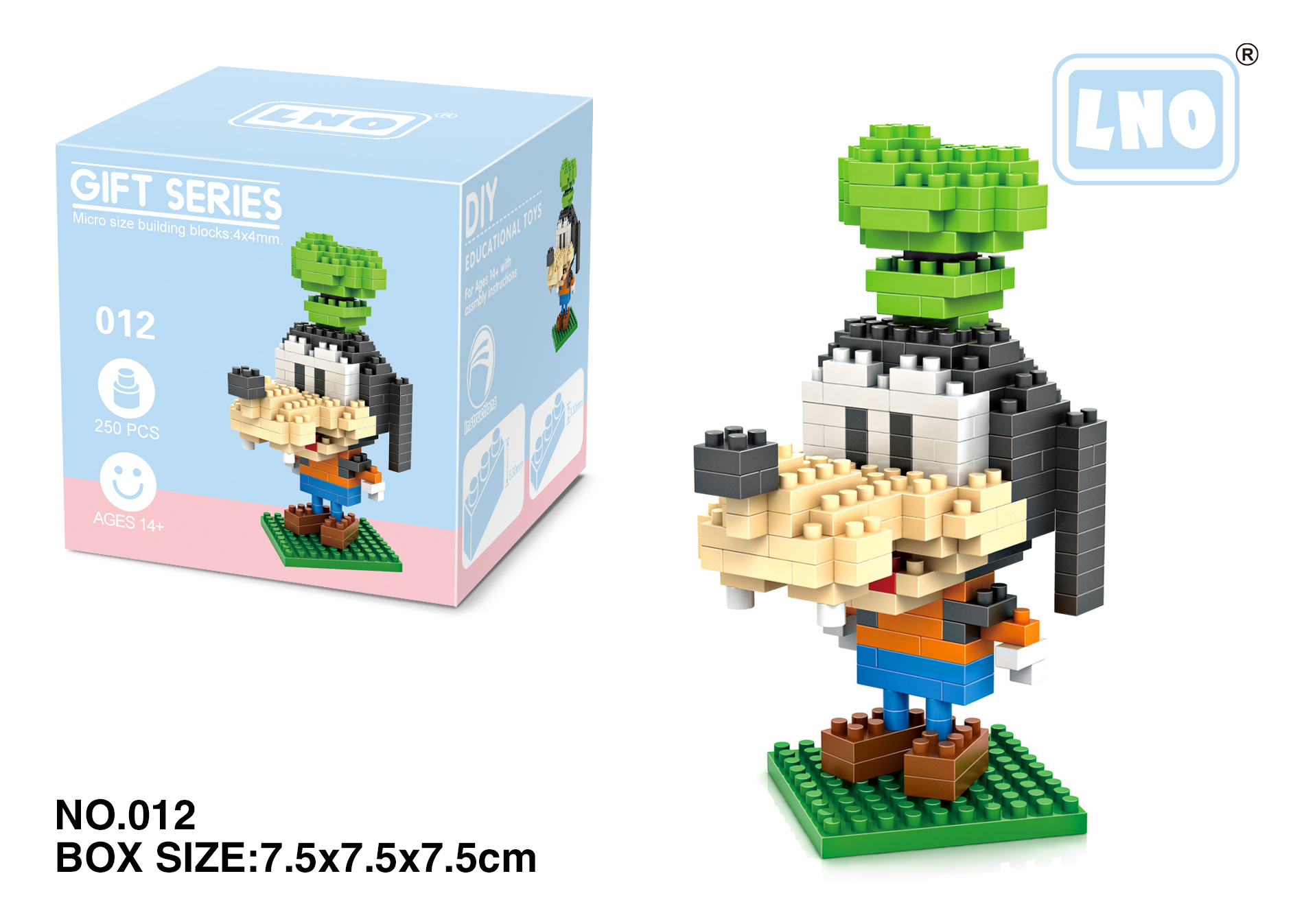 Nano Blocks Goofy Disney (tipo Lego 250 Piezas)