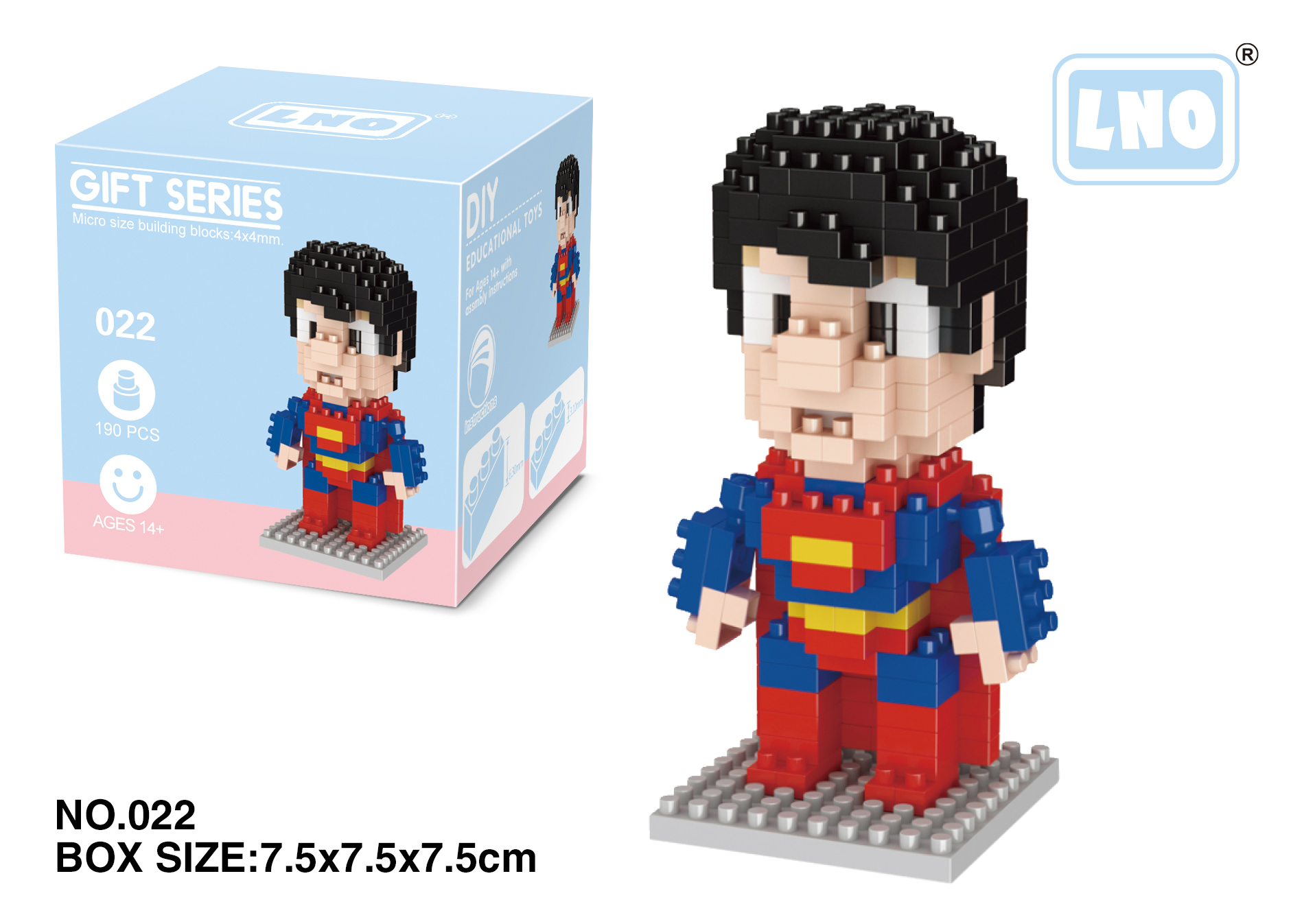Nano Blocks Superman (tipo Lego 190 Piezas)