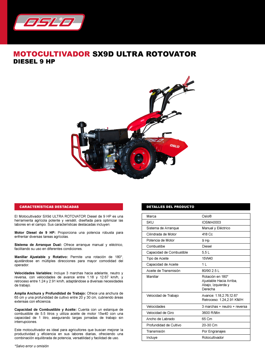 Manuales y Descargas | Oslo®: Herramientas y Maquinaria Agrícola