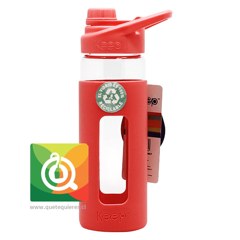 Keep Botella de Vidrio 470 ml Fucsia & Qué Té Quieres