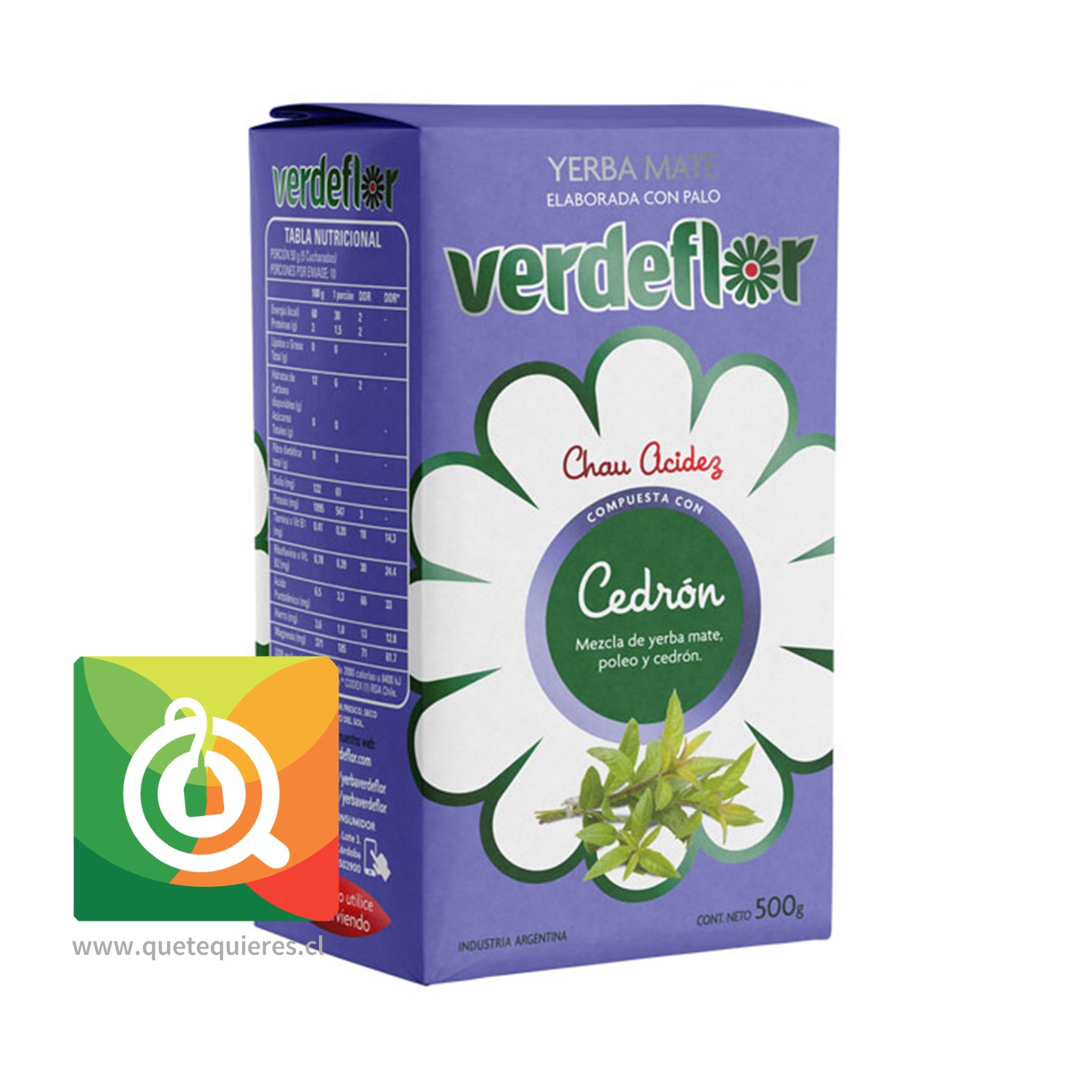 Verde Flor Yerba Mate con Cedrón 500 gr & Qué Té Quieres