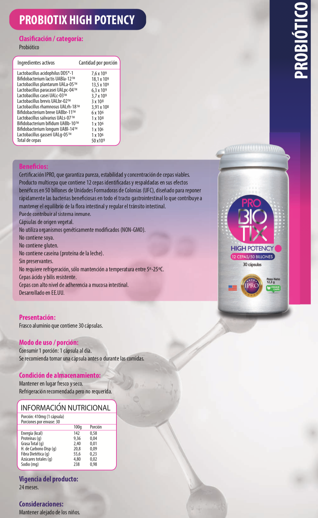 Biotix High potency (50 billones) 30 cápsulas Newscience