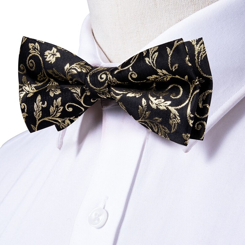 Set Corbatín, paño y gemelos. Modelo Black Golden