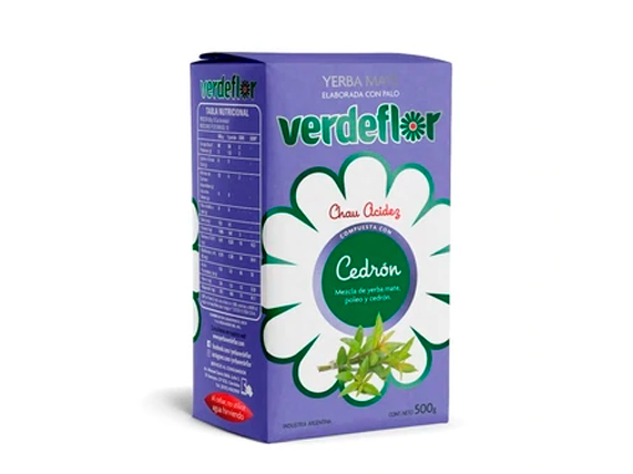 Yerba Mate Verde Flor 500 gr Cedrón