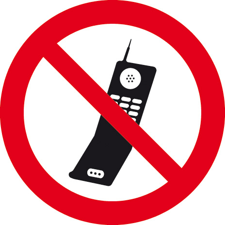 Pictogrammes d'interdiction - Téléphone portable interdit