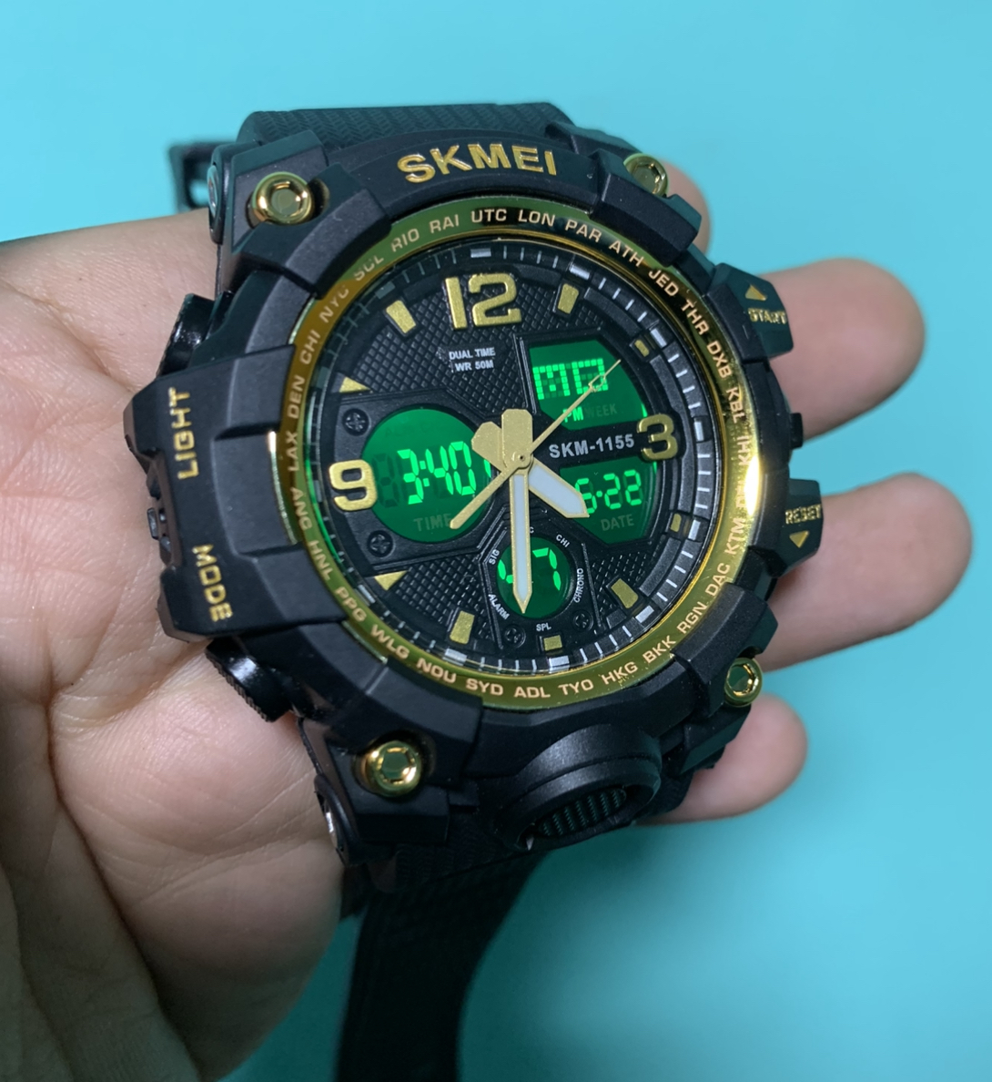 Reloj Skmei 1155 dual time amarillo